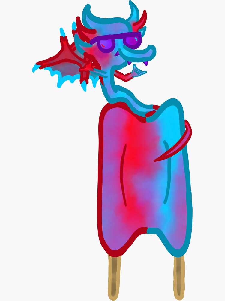 "Snack Dragon (Popsicle Blue Razz Cherry)" Sticker for Sale by Tristogo ...
