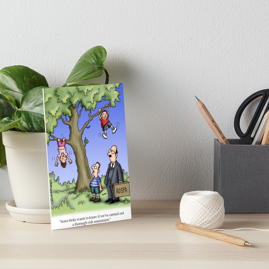 "Risk Assessment" Art Board Print by goddardcartoons | Redbubble