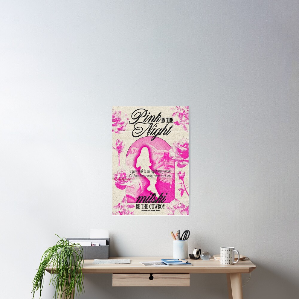 "pink in the night; mitski" Poster by tamaragraphics | Redbubble