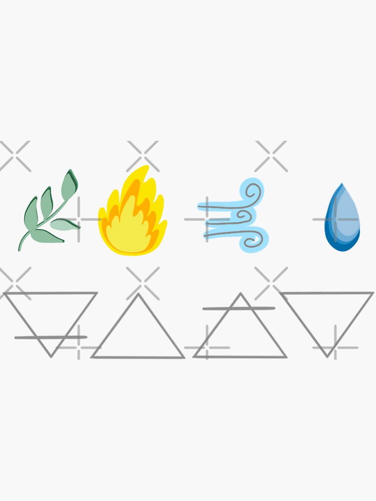 "Four elements" Sticker for Sale by CarliPeraza | Redbubble