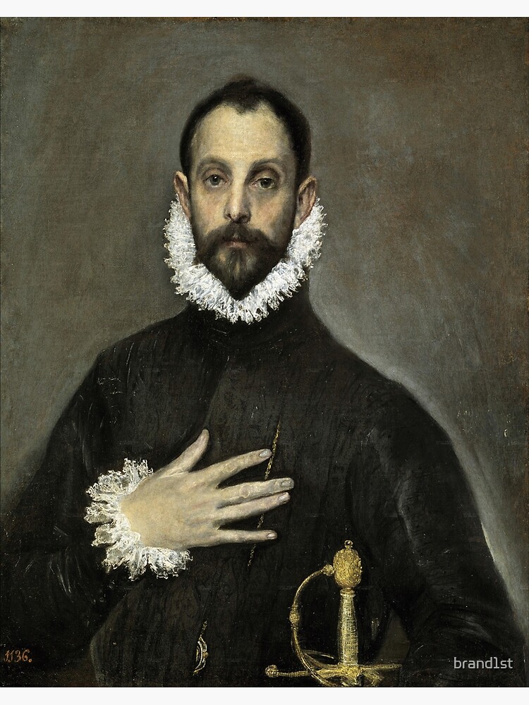 Póster «El Greco - El noble de la mano en el pecho (c.1580) en el Museo ...