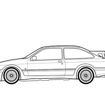 "Ford Sierra RS Cosworth Outline drawing" Poster for Sale by ...