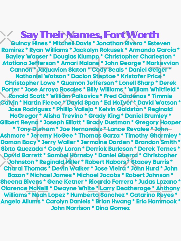 "Say Their Names" Sticker for Sale by tabawilliams | Redbubble