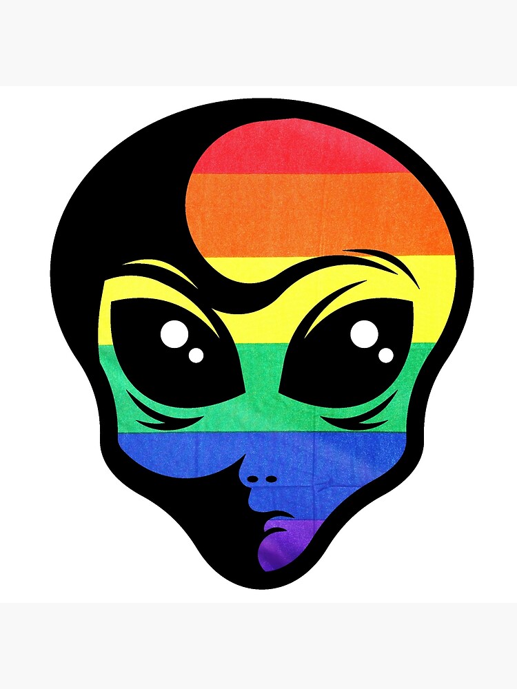 "Rainbow Pride Flag Alien Head" Poster for Sale by BuzzySpaceBee ...