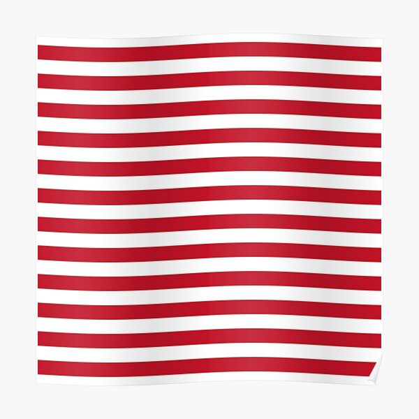 Póster «Raya roja y blanca, funda para teléfono móvil con rayas rojas ...
