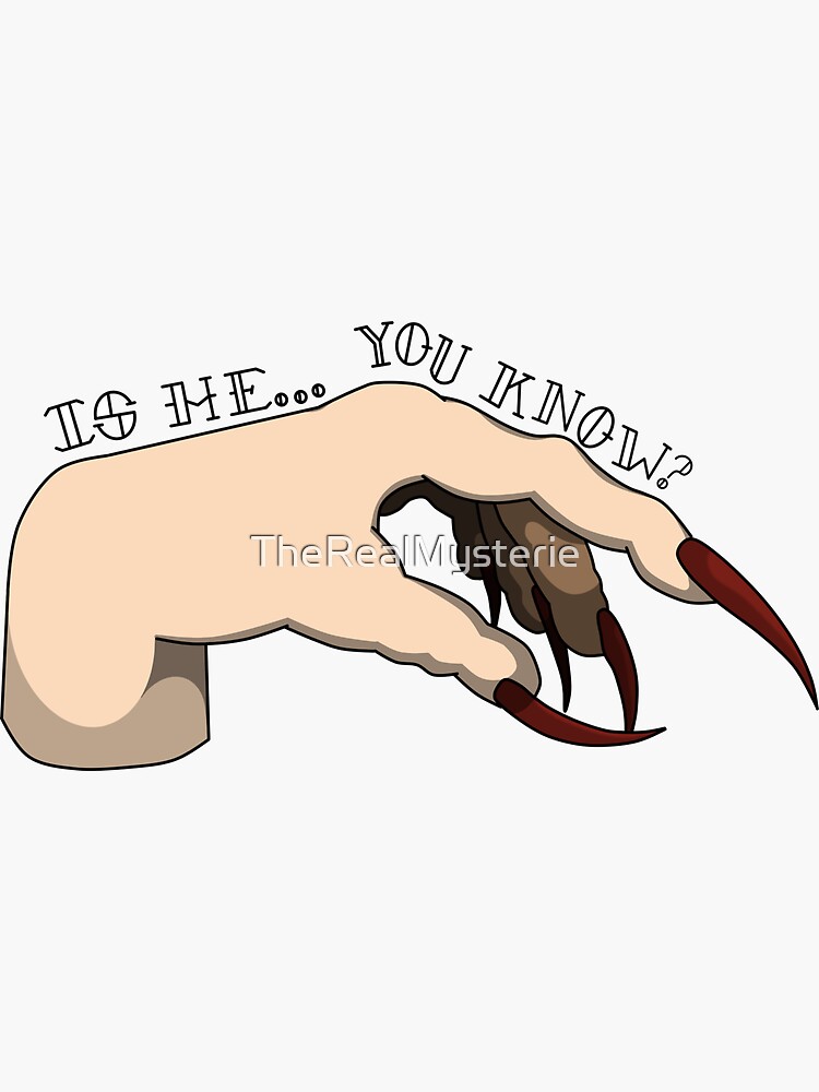 "Thing T. Thing "Is he... You know?" Sticker for Sale by ...