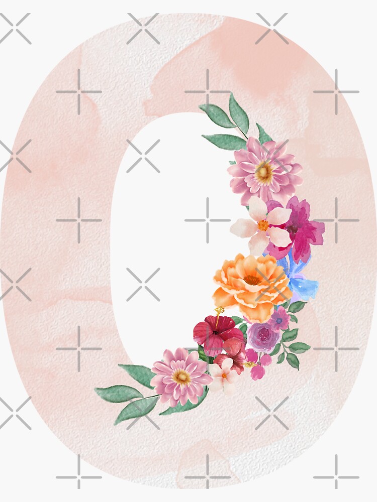 "Letter O pink floral watercolor design" Sticker for Sale by Pagsibol ...