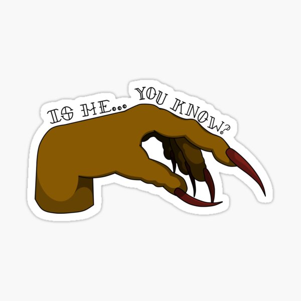 "Thing T. Thing "Is he... You know?" Sticker for Sale by ...