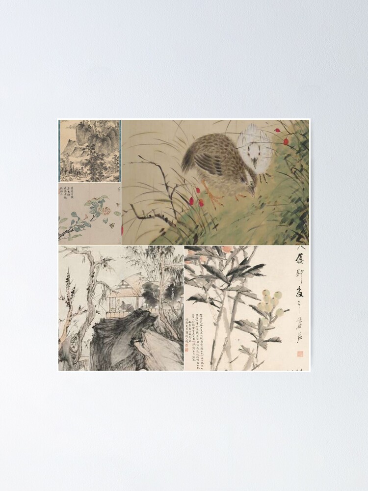 Oldish Vintage Chinese Art Set 13 Poster For Sale By Krispsm Redbubble