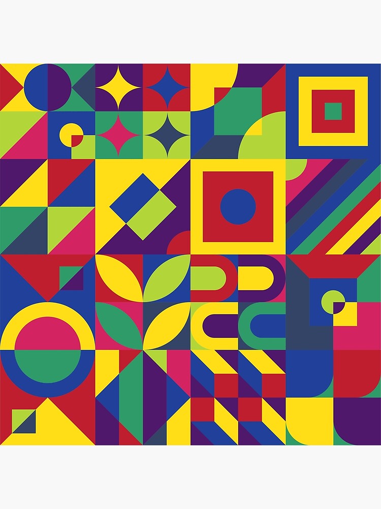 "Random geometric shape with vibrant color" Poster by NaresCreative ...