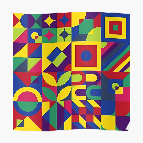 "Random geometric shape with vibrant color" Poster by NaresCreative ...