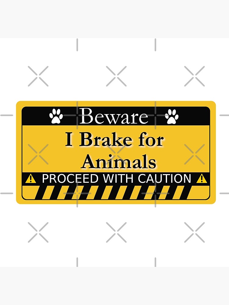 "Funny car warning I brake for animals Car Magnet | I brake for ...