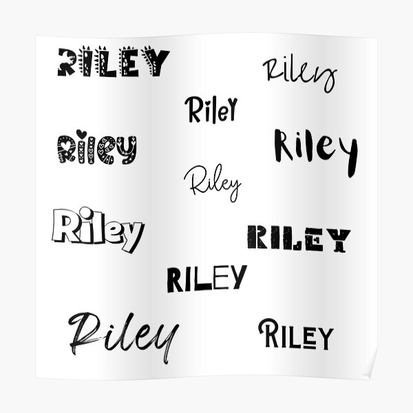 "Riley in 10 different fonts" Poster for Sale by magleen | Redbubble