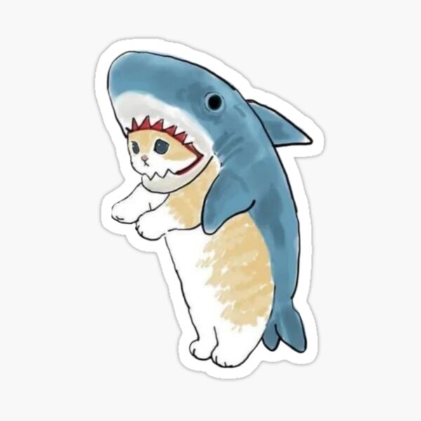 "Sharkcat... Cute cat with a shark hat" Sticker for Sale by Loveartse ...