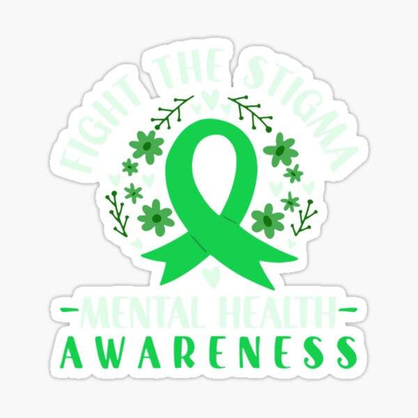 "Fight The Stigma Mental Health Awareness Essential " Sticker for Sale ...
