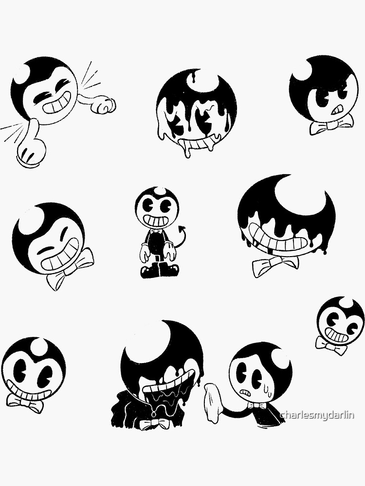 "Bendy faces" Sticker for Sale by charlesmydarlin | Redbubble