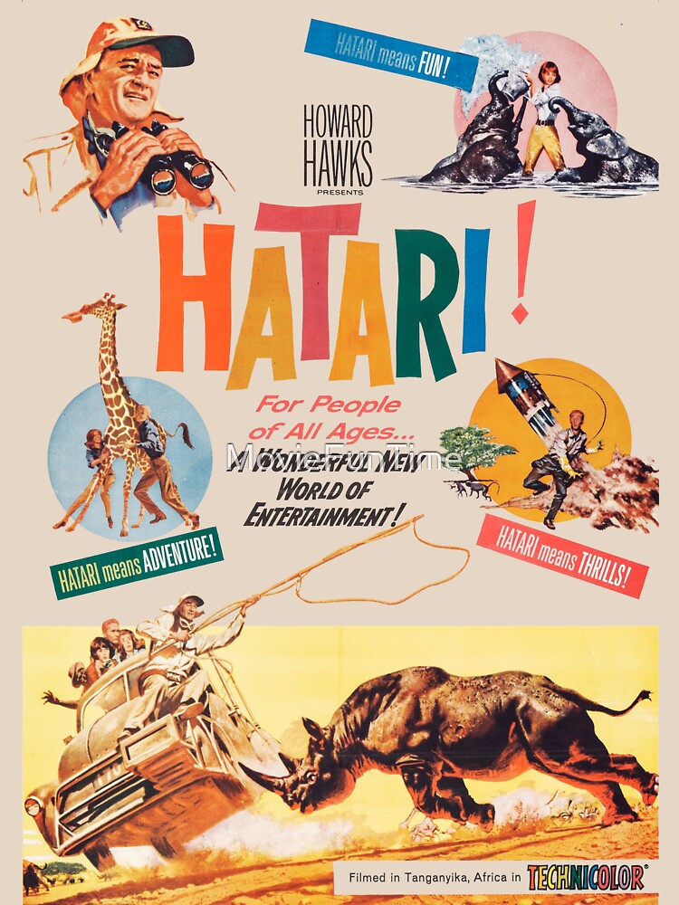 "Hatari! Movie Poster" T-shirt for Sale by MovieFunTime | Redbubble ...