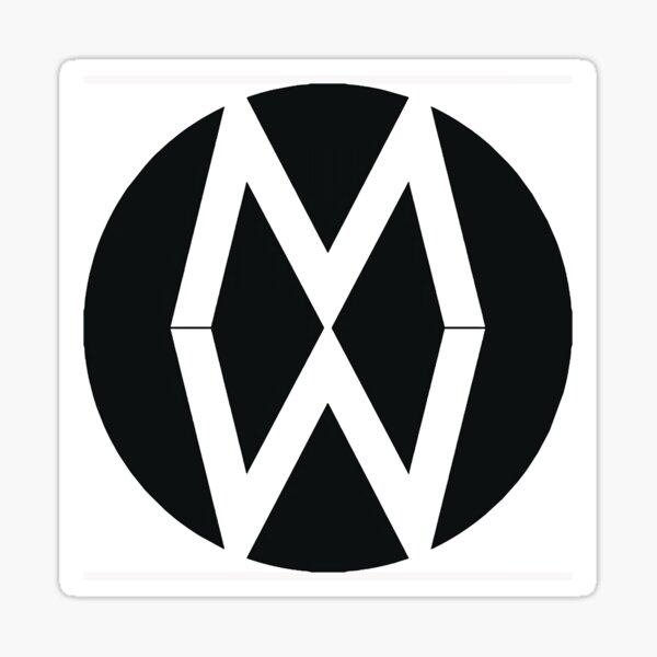 "black and white logo" Sticker by louiscooperrr | Redbubble