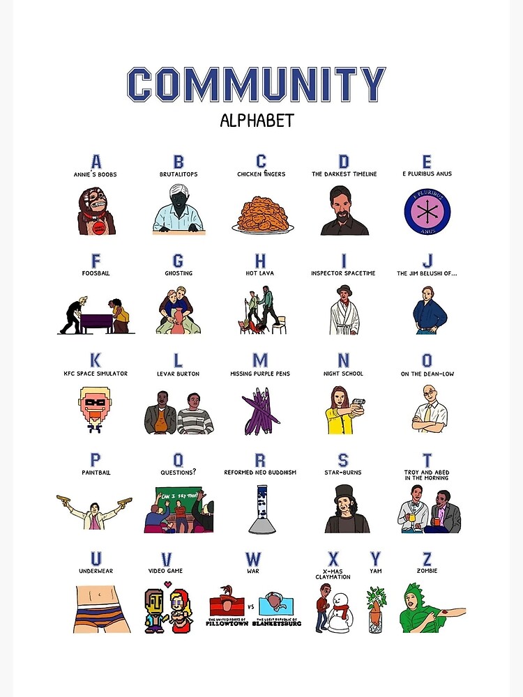 "Community Alphabet" Poster for Sale by blakerbar278 | Redbubble