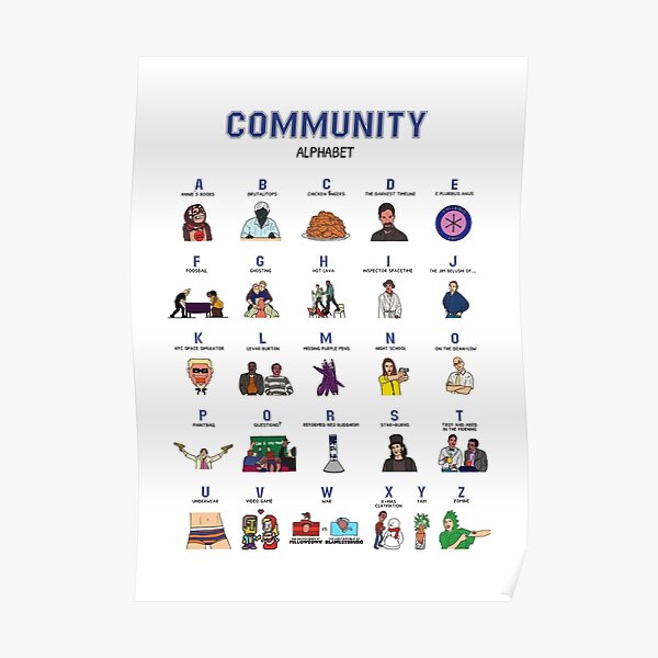"Community Alphabet" Poster for Sale by blakerbar278 | Redbubble