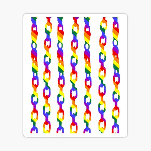 "A CHAIN PATTERN IN LGBTQ RAINBOW COLOURS. LGBTQ THEME" Sticker for ...