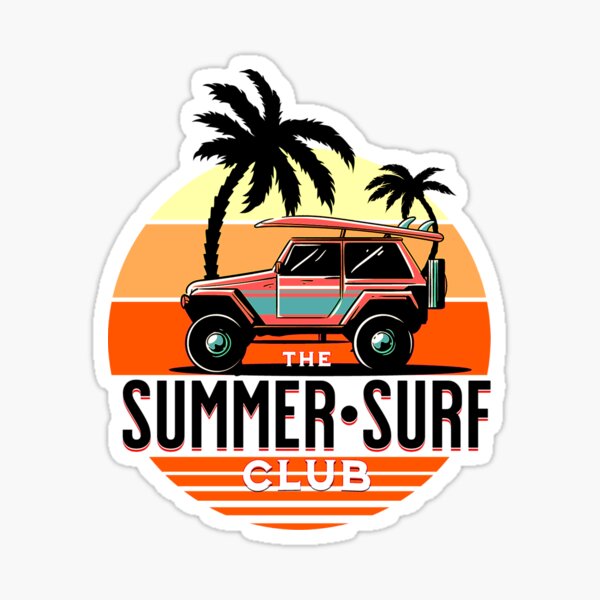 "The Summer surf club" Sticker for Sale by Megagraph | Redbubble