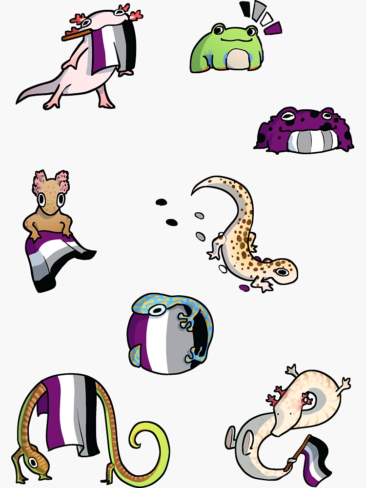 "Asexual Flag Amphibian Sticker Pack" Sticker for Sale by Salamandereed ...