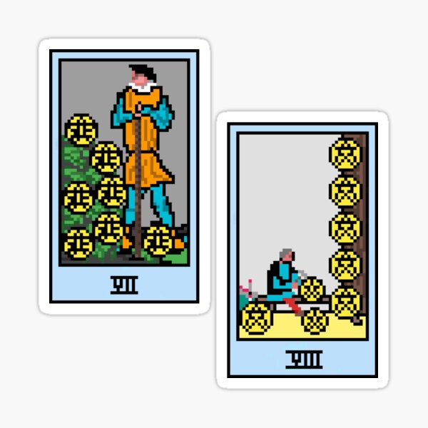 "Pixel Waite Tarot - 24th Sticker Pack and Magnets" Sticker for Sale by ...
