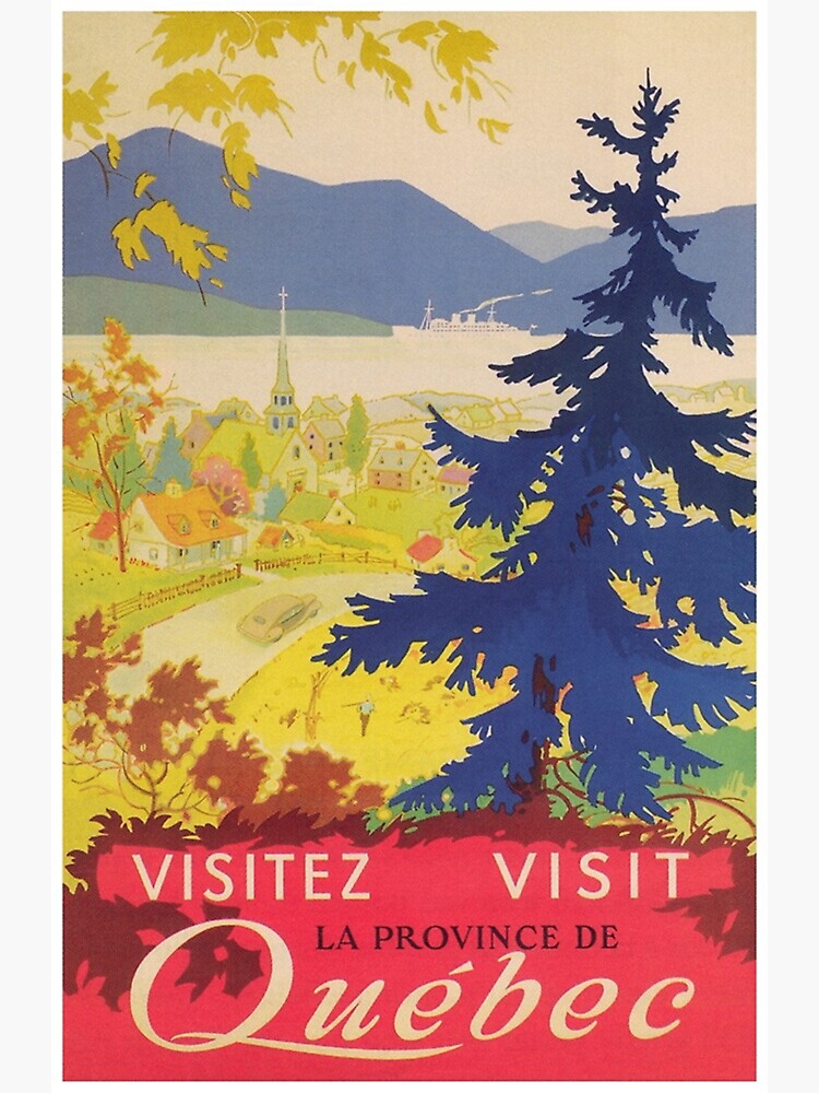 "Quebec, Canada; Vintage Travel Poster" Sticker for Sale by ...