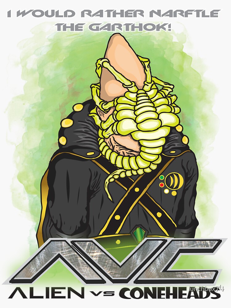 "Alien Vs Coneheads" Sticker for Sale by lunchbox74 | Redbubble