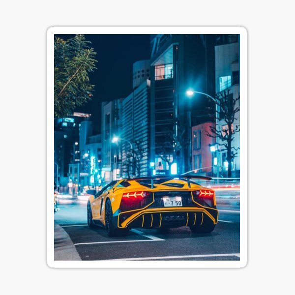"Lamborghini Aventador SVJ Yellow" Sticker by monacarrsd | Redbubble