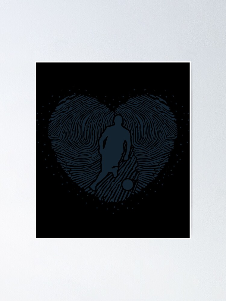 Póster «Corazón de fútbol Huella digital Genial Divertido Lustige ...