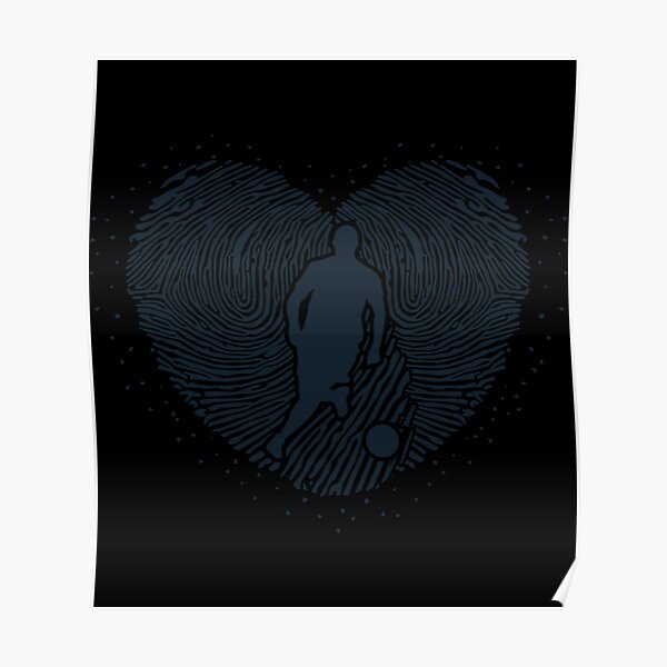 Póster «Corazón de fútbol Huella digital Genial Divertido Lustige ...