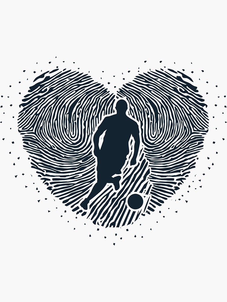 Pegatina «Corazón de fútbol Huella digital Genial Divertido Lustige ...