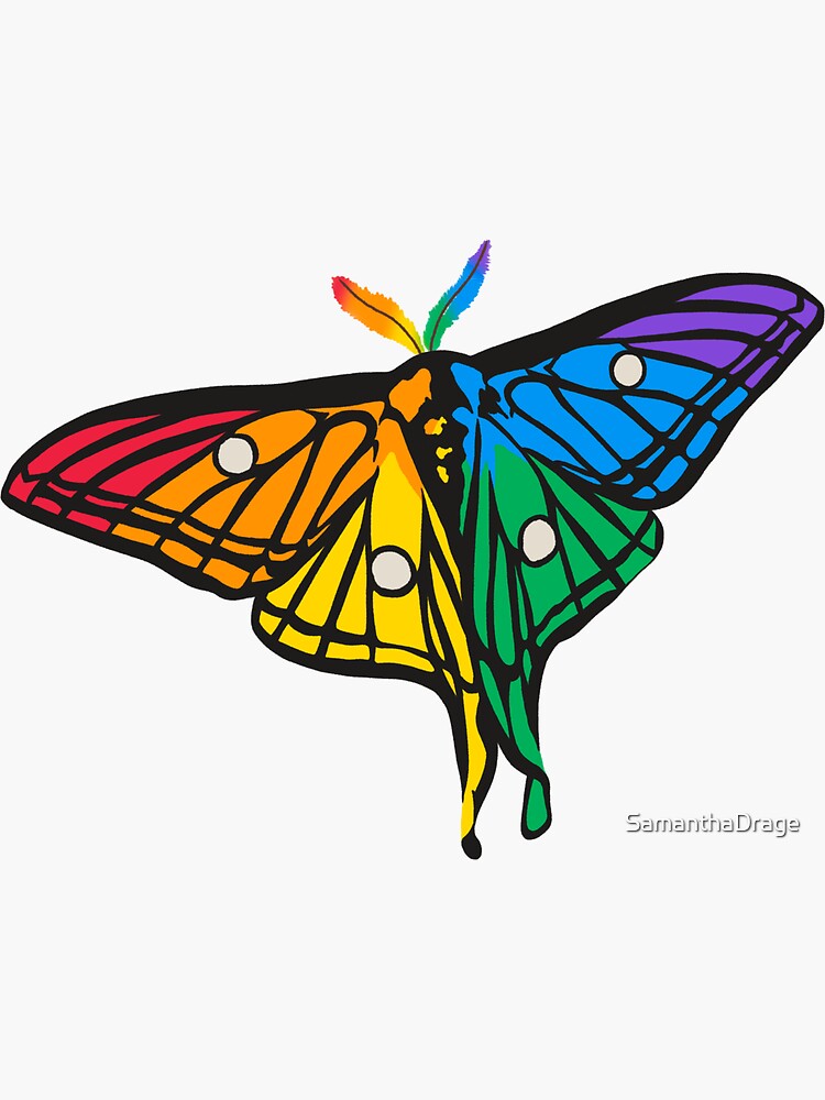 "Gay Pride Moth" Sticker for Sale by SamanthaDrage | Redbubble