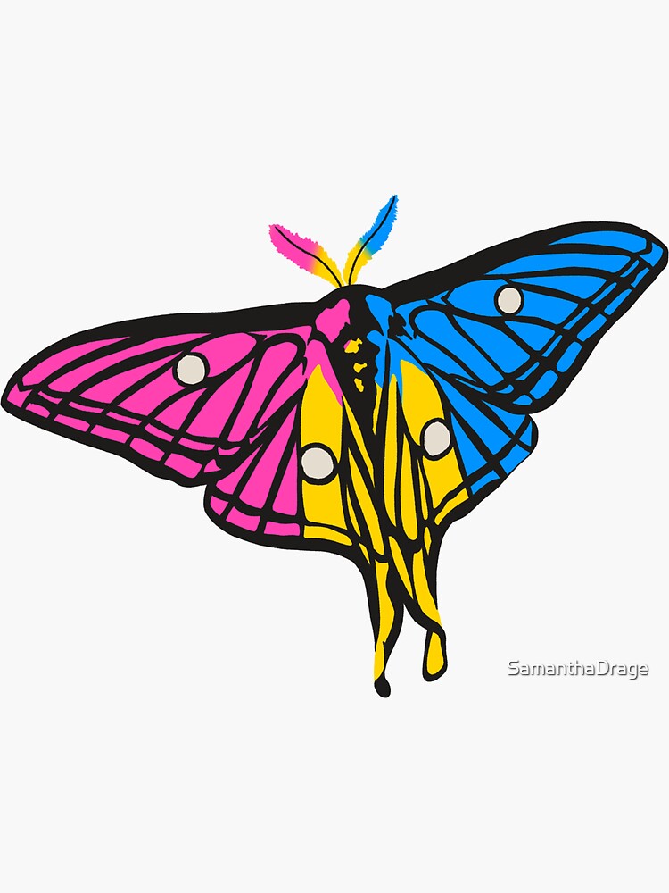 "Pansexual Pride Moth" Sticker for Sale by SamanthaDrage | Redbubble