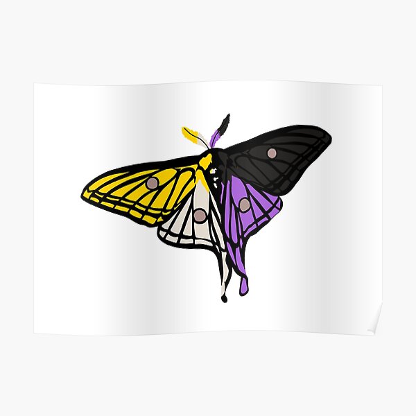 "Non-Binary Pride Moth" Poster for Sale by SamanthaDrage | Redbubble
