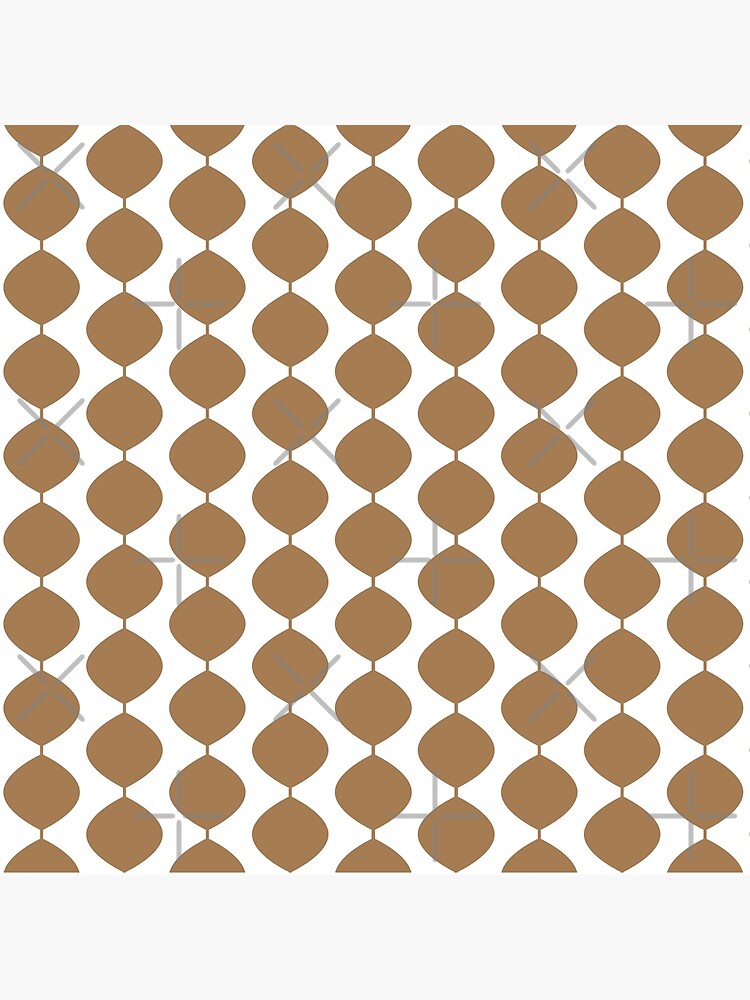 "Mid Century Modern Retro 60s Waves Pattern (Light Warm Brown)" Poster ...