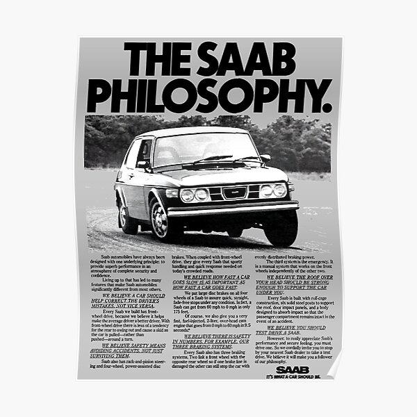 "SAAB 99 - ADVERT" Poster for Sale by ThrowbackM2 | Redbubble