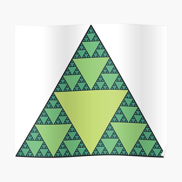 "Sierpinski Triangle in shades of Green" Poster for Sale by PanosTsalig ...