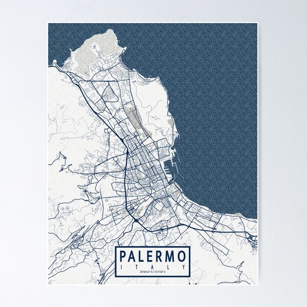 "Palermo City Map of Sicily, Italy - Coastal" Poster for Sale by deMAP ...