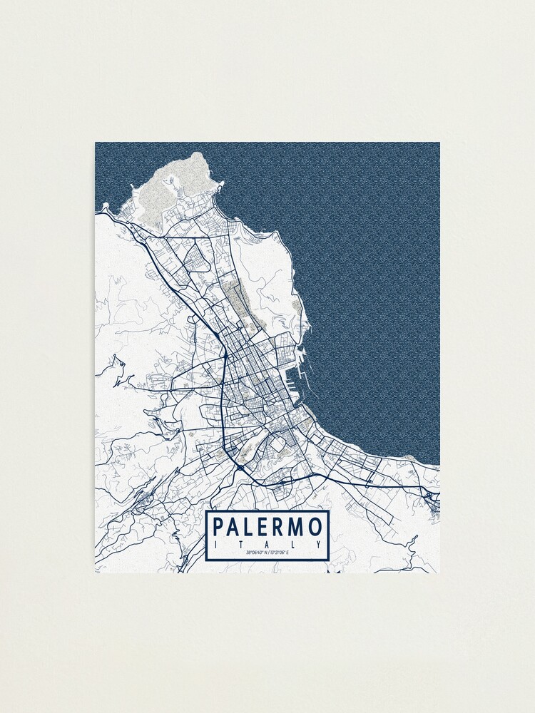Map Palermo Sicily Palermo Italy | Large City Map Print Custom Poster