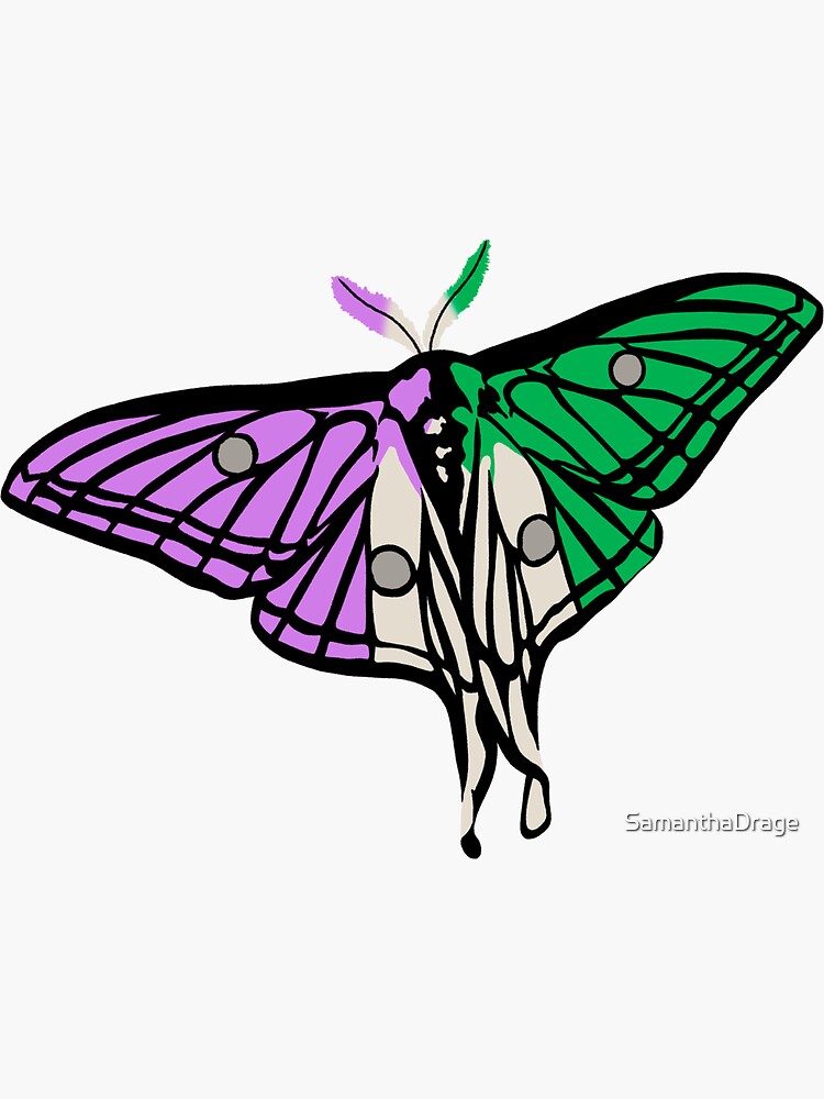 "Gender Queer Pride Moth" Sticker for Sale by SamanthaDrage | Redbubble
