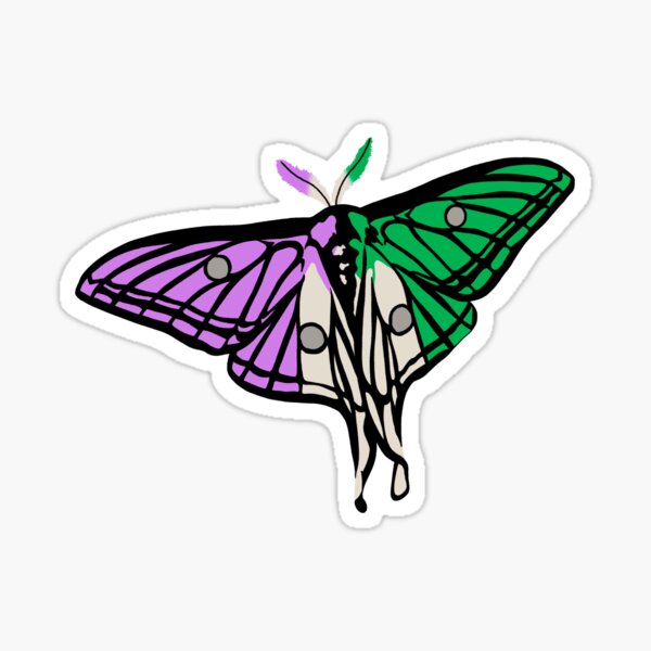 "Gender Queer Pride Moth" Sticker for Sale by SamanthaDrage | Redbubble