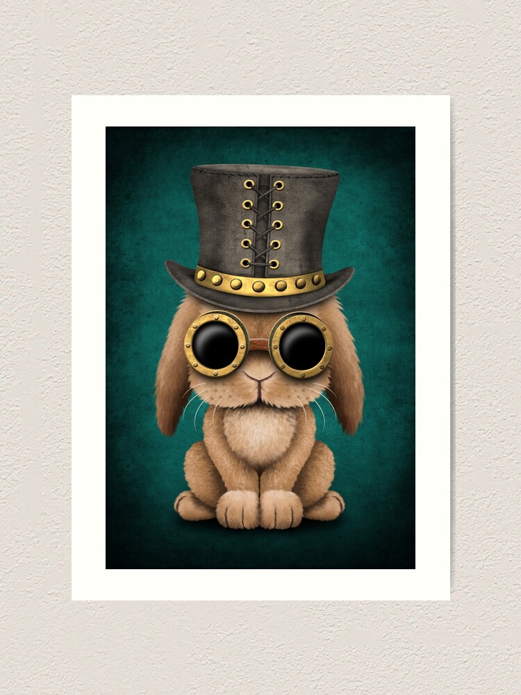 "Steampunk Baby Bunny Rabbit" Art Print for Sale by JeffBartels | Redbubble