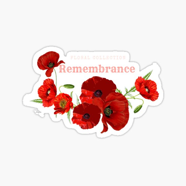 "Floral Collection – Remembrance" Sticker for Sale by Narcisa22 | Redbubble