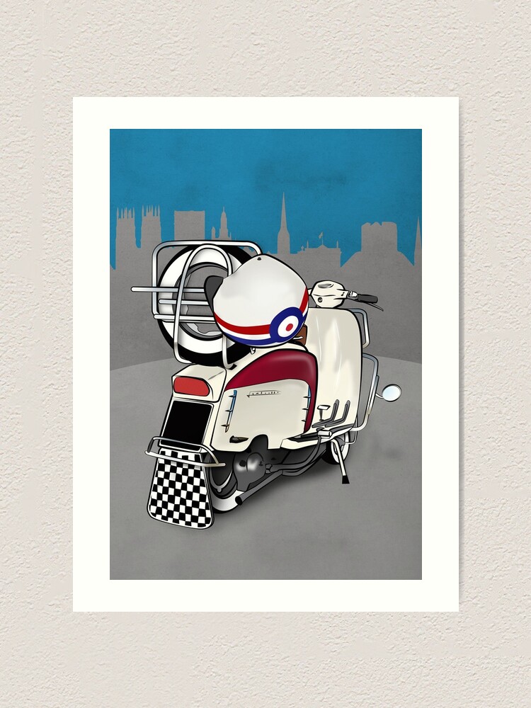 "Mod Scooter with York Skyline" Art Print by collibosher | Redbubble