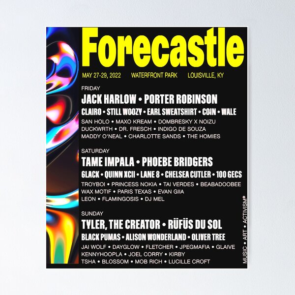 "Forecastle festival line up" Poster for Sale by MaritaMccool98 | Redbubble