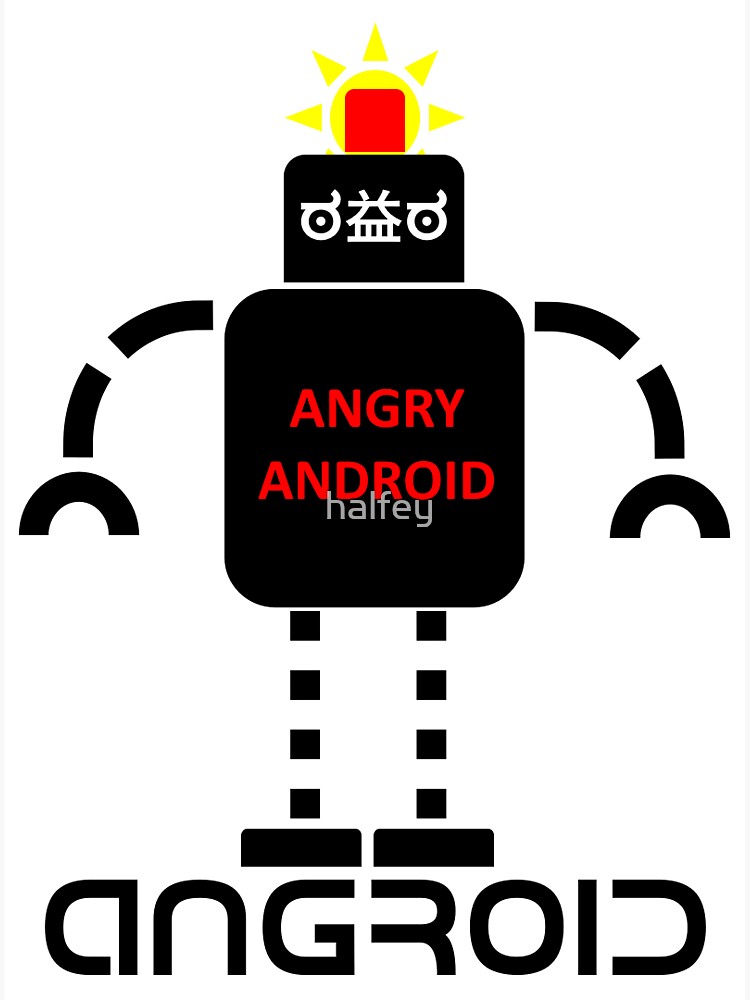 "Angroid The Angry Android" Sticker for Sale by halfey | Redbubble