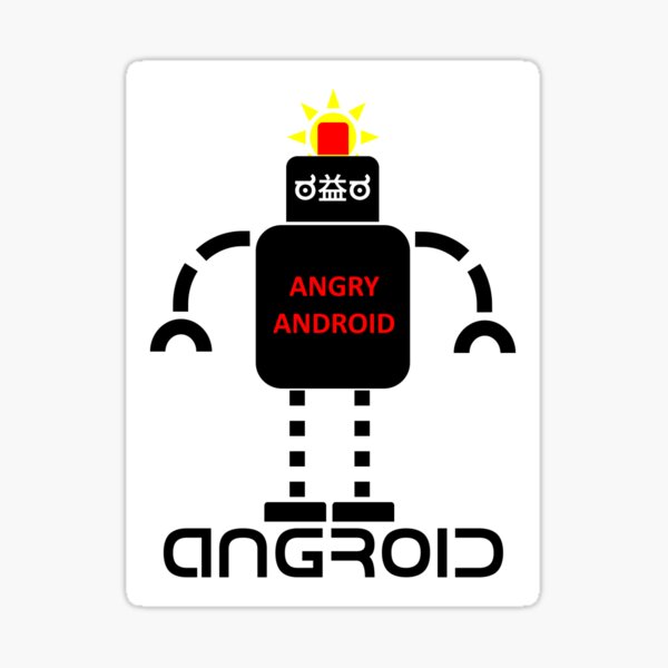 "Angroid The Angry Android" Sticker for Sale by halfey | Redbubble